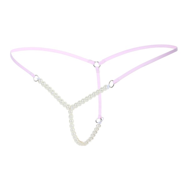 Sexy Women Lady Briefs Faux Pearl Bead Thongs Underwear G String V